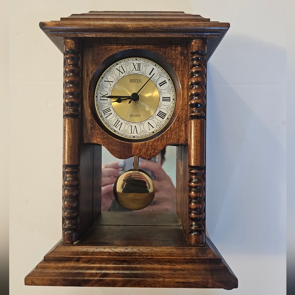 Siecle Quartz Clocks | Accents | Vintage Siecle Small Standing Wooden ...